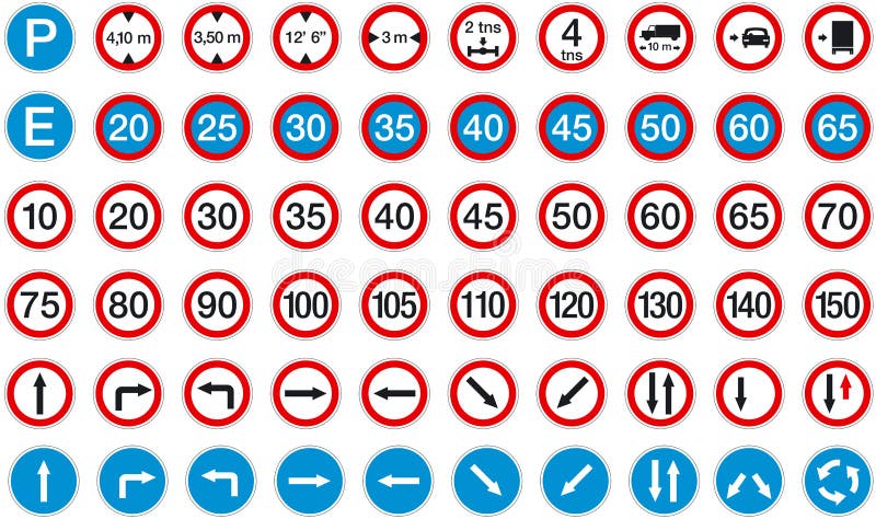 Italian road signs. stock photo. Image of color, communications - 2042062