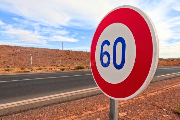 Speed Limit 60 Road Sign stock image. Image of road - 337915313