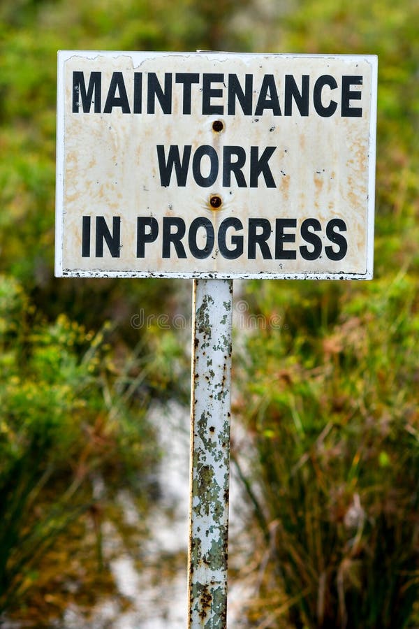Maintenance Work in Progress Sign Board Stock Image - Image of board ...