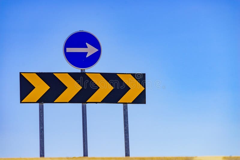 Signs with arrows on road stock image. Image of information - 317814071