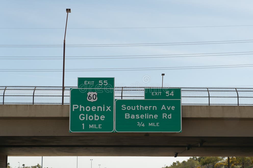 Signs on AZ 101 Loop for Exits 54 and 55 Stock Image - Image of loop ...