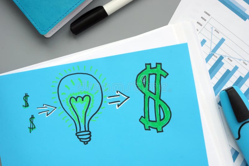 Signs of Bulb and Dollar. Successful Business Start Up Stock Image ...