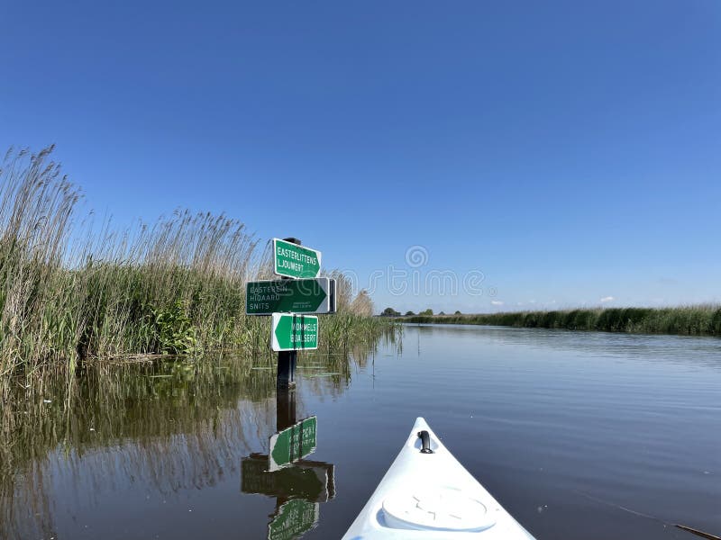 Signs for Direction on the Frisian Canals Stock Image - Image of ...