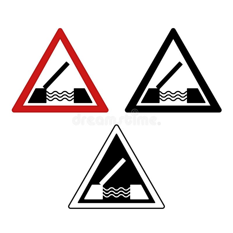 Signs Drawbridge. stock vector. Illustration of dangerous - 334187800