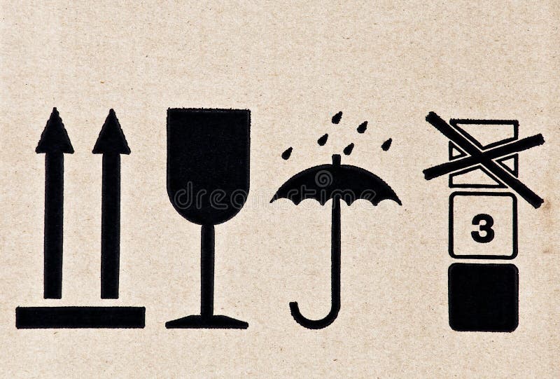 Signs on a Flat Brown Cardboard Stock Image - Image of icon, design ...