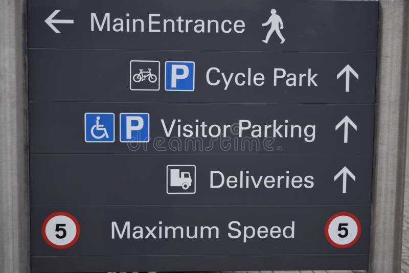 Signs on a Grey Board in the City Stock Photo - Image of city, showing ...