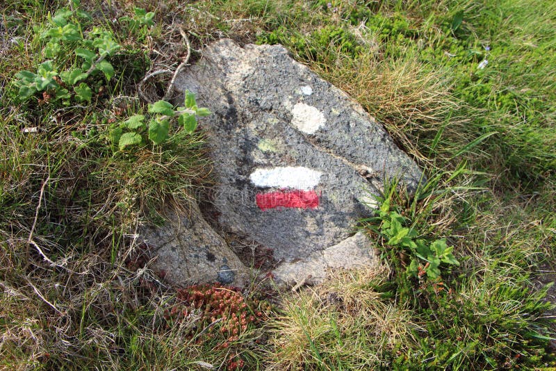Signs on hiking trail stock image. Image of walking, stone - 84308829