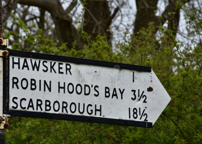 Signs Indicating the Direction of Robin Hood S Bay Stock Photo - Image ...
