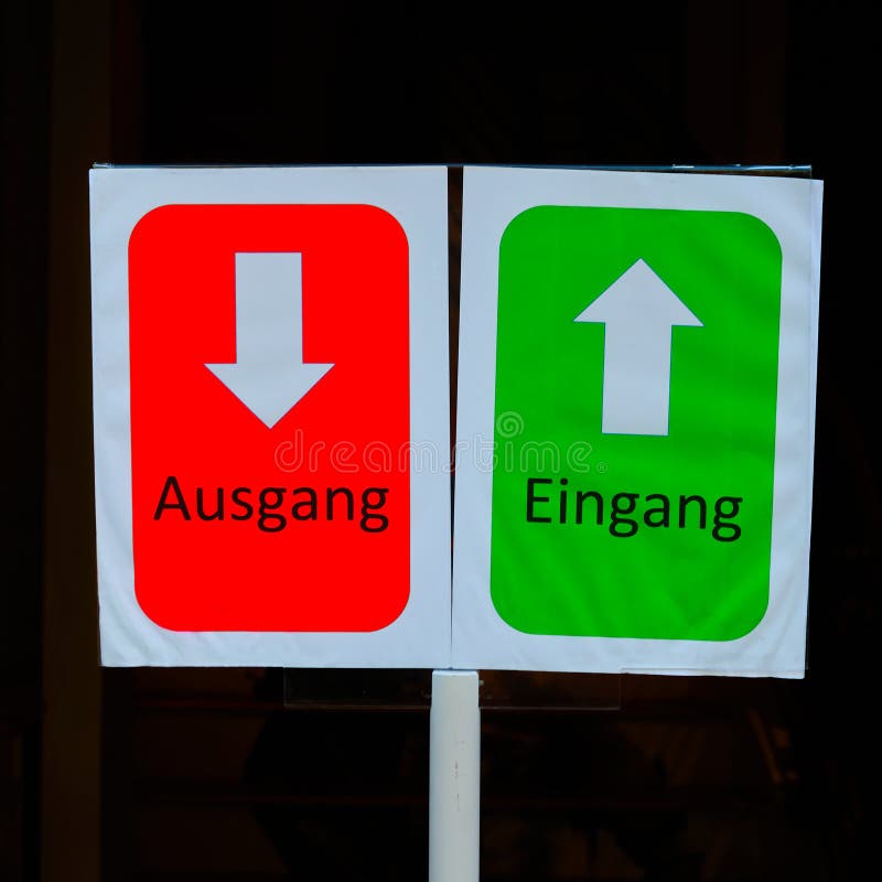 Signs Indicating the Direction To Enter and Leave, To Keep the Distance ...