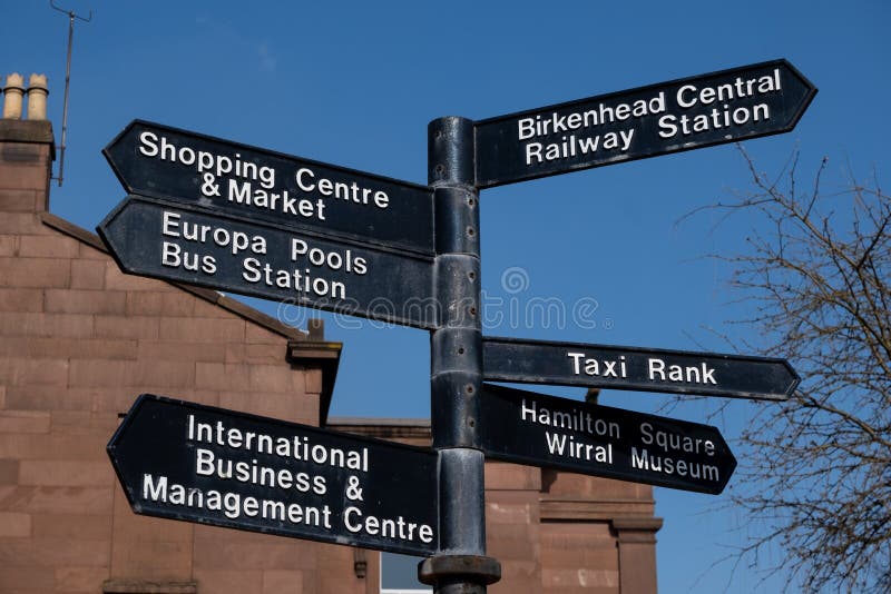 Signs Indicating Local Points of Interest Birkenhead Wirral March 2020 ...