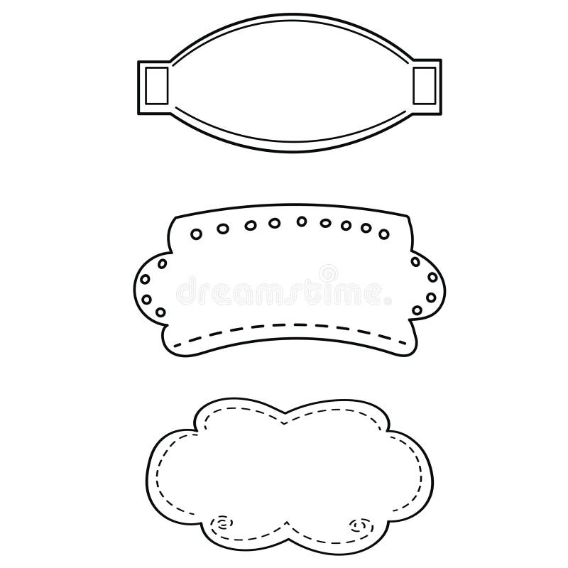 Signs for Inscriptions in Doodle Style on a White Background, Vector ...