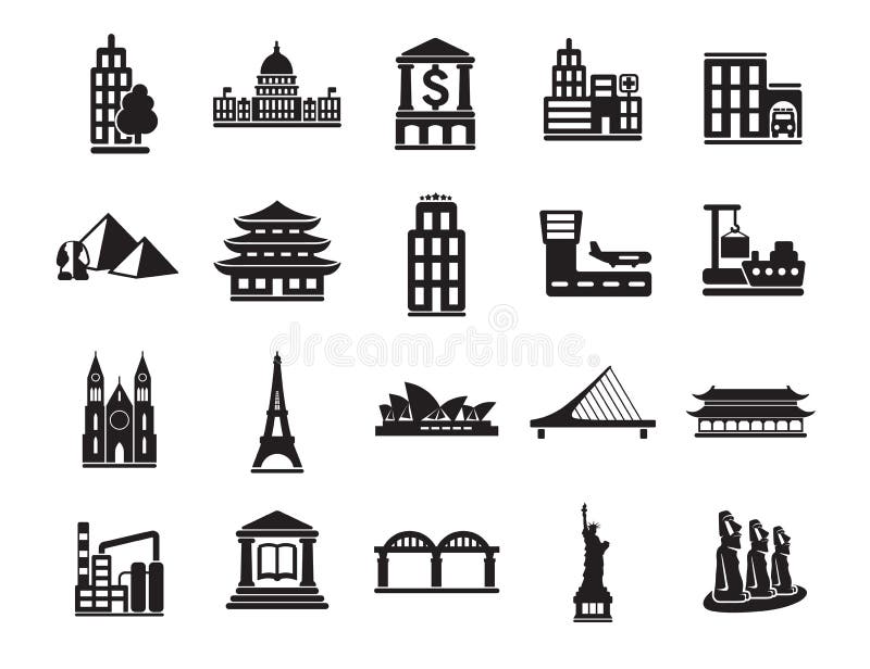 Signs Logo Illustration. Urban Infrastructure Vector Icons Set, Modern ...