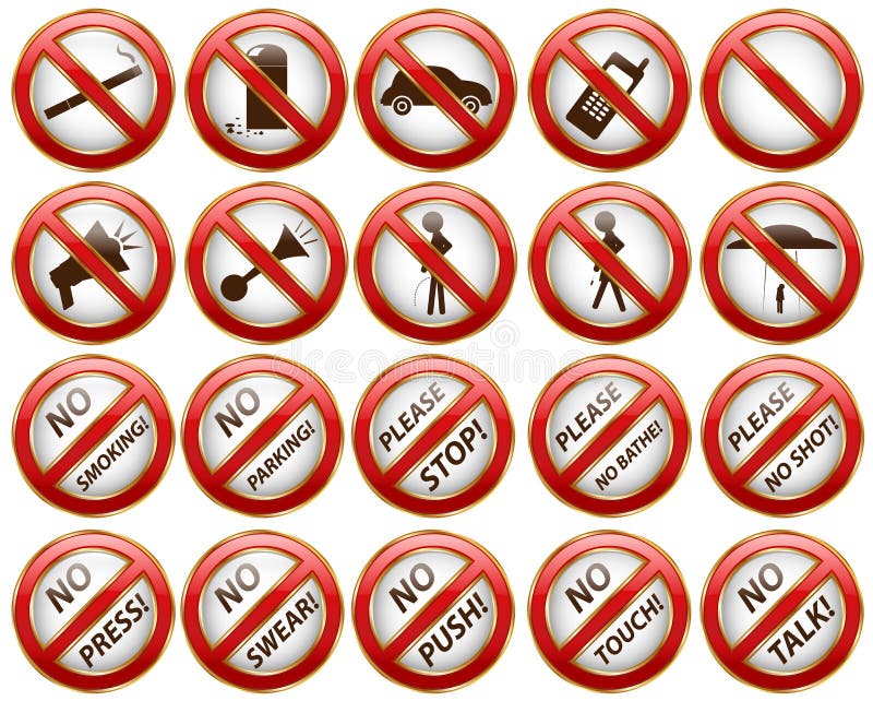 Signs NO stock illustration. Illustration of touch, button - 20646742