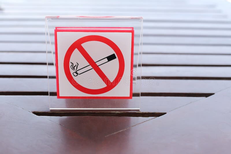 Signs of No Smoking on the Table. Stock Photo - Image of permission ...