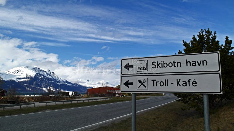 Signs in Norway stock image. Image of mountain, norway - 54828795