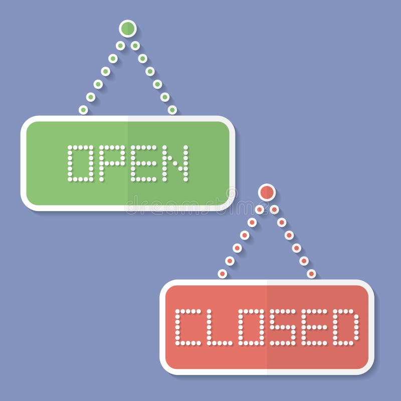 Signs of Open and Closed stock vector. Illustration of symbol - 50764553