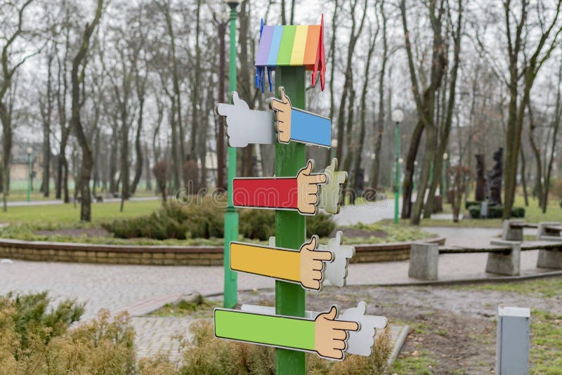 Signs of Pointers in Different Directions in the Form of a Hand Stock ...