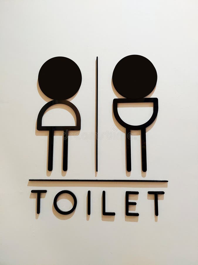 Signs Pointing the Way To the Restroom Stock Image - Image of contrast ...