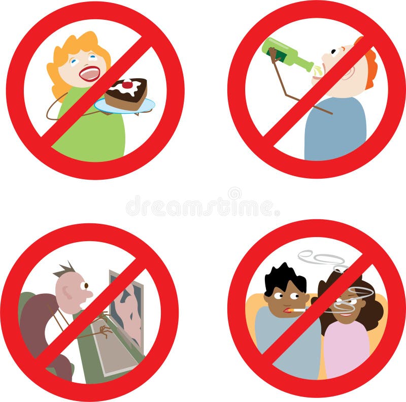Signs Prohibiting Improper Behavior Stock Vector - Illustration of girl ...