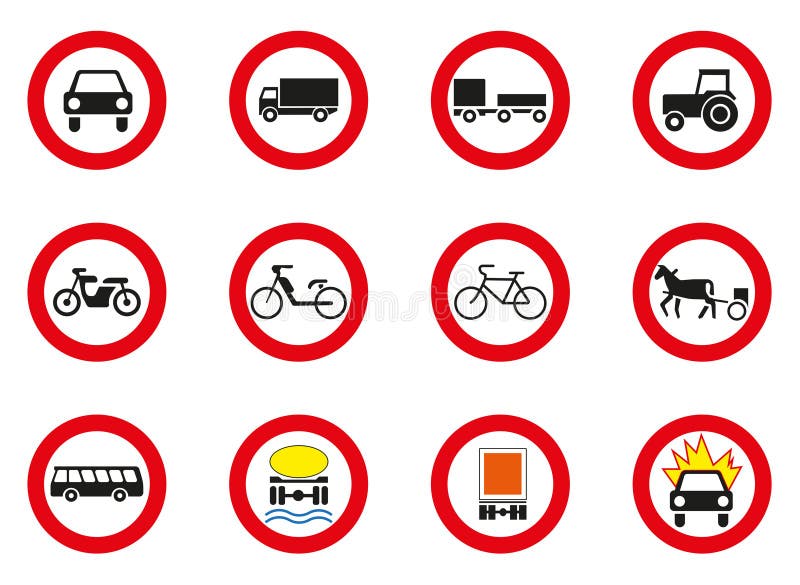 The Passage of Vehicles is Prohibited. Road Signs. Stock Vector ...