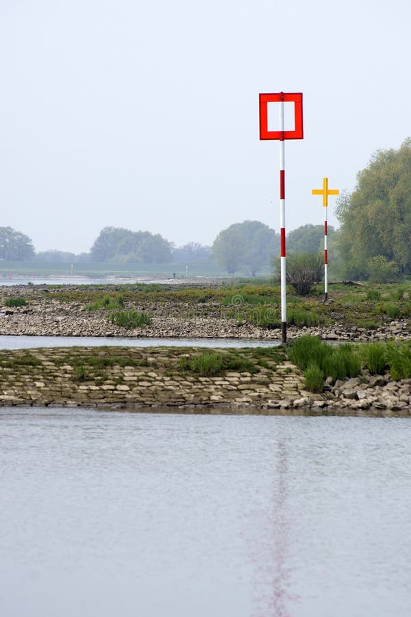 Signs on the river Elbe stock photo. Image of river, nature - 40357554