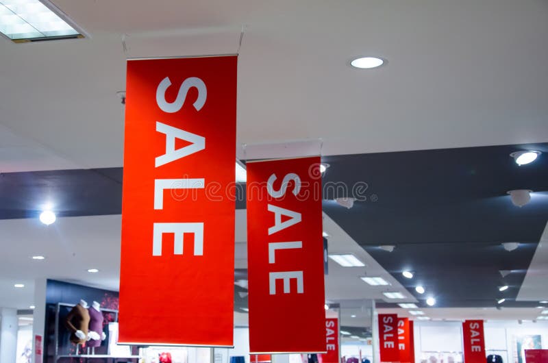 Signs of sale in the store stock photo. Image of friday - 142273988