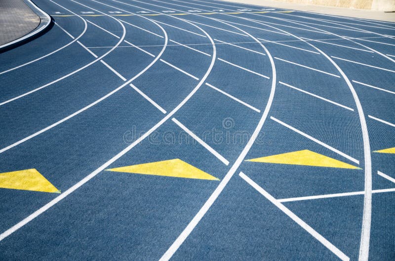 Signs on stadium tracks stock image. Image of healthy - 24951309
