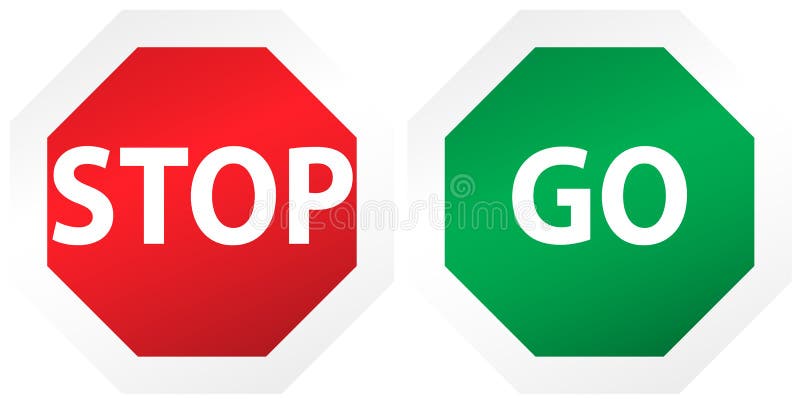 Signs Stop and Go, Concept, Vector Illustration Stock Vector ...