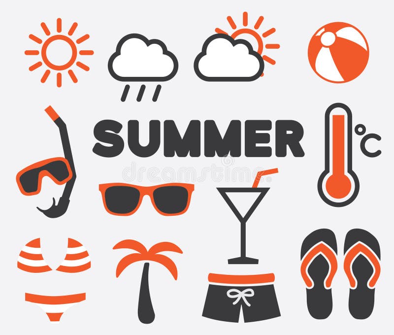 Signs of Summer stock vector. Illustration of cocktail - 55051646