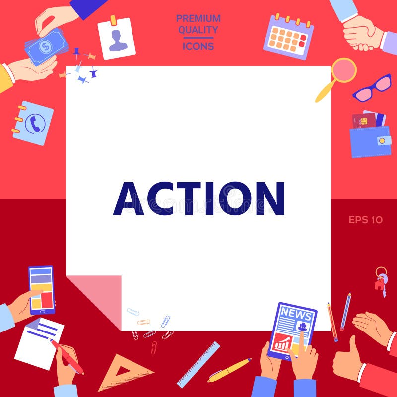 Action button symbol stock vector. Illustration of business - 110867333