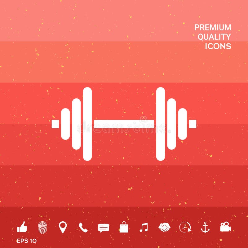 Barbell symbol icon stock vector. Illustration of heavy - 110033800