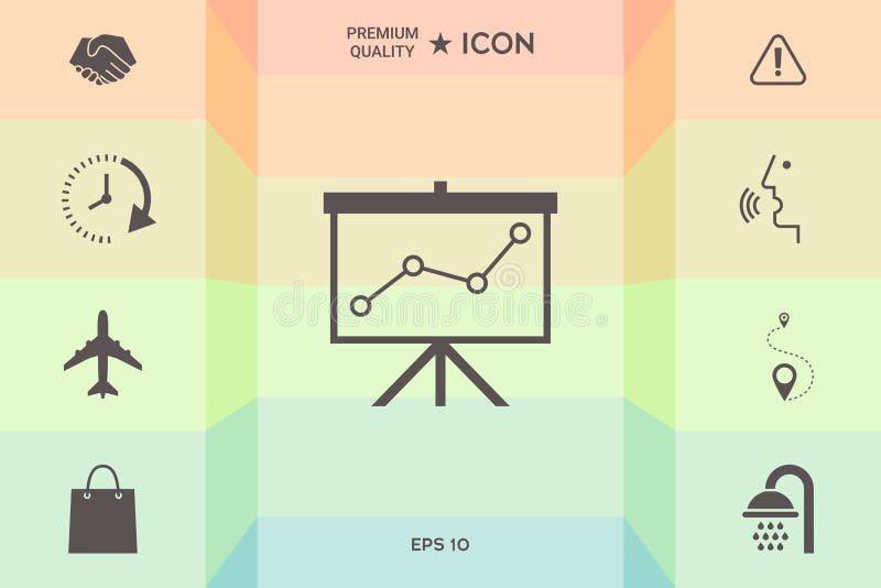 Flip-chart, Projection Screen with a Graph. Stock Vector - Illustration ...