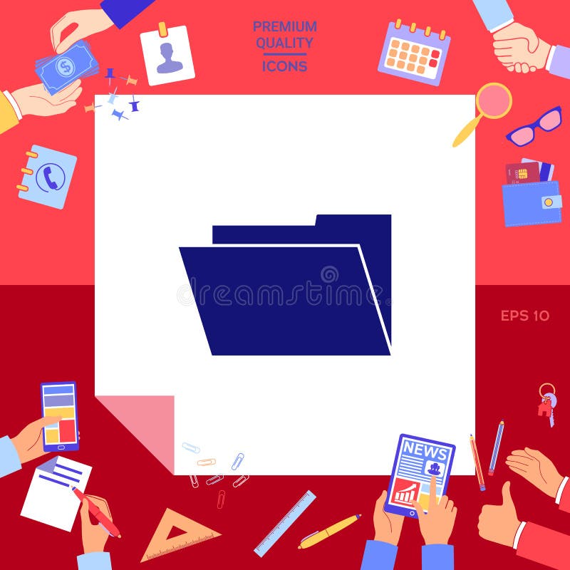 Folder symbol icon stock vector. Illustration of interface - 111211898