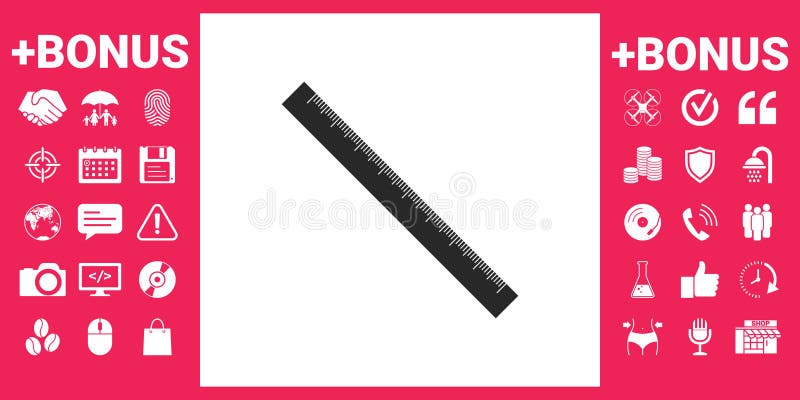 The long ruler icon stock vector. Illustration of size - 114660652