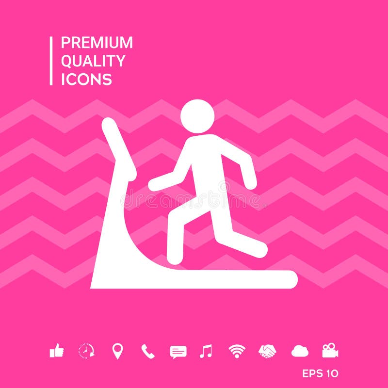 Man on treadmill icon stock vector. Illustration of health - 110124628