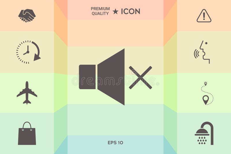 No Volume icon stock vector. Illustration of loudspeaker - 115071622