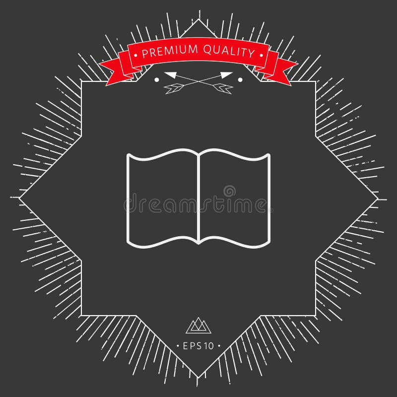 Open book symbol icon stock vector. Illustration of design - 115544280