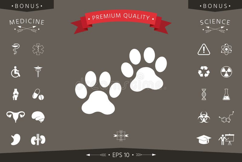 Paws icon symbol stock vector. Illustration of veterinary - 114466729