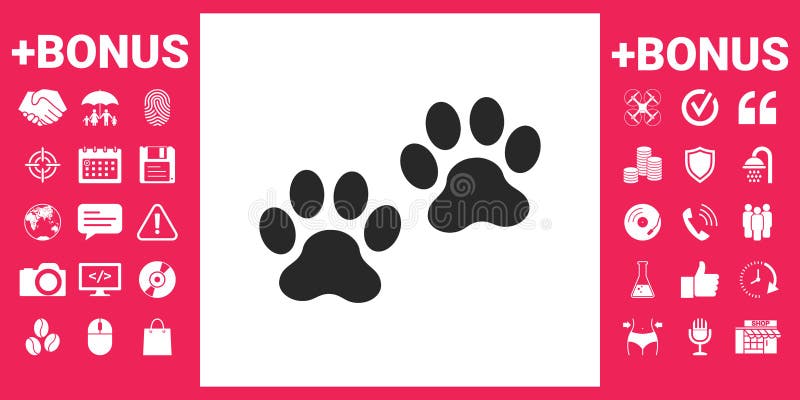 Paws icon symbol editorial image. Illustration of canine - 114659010