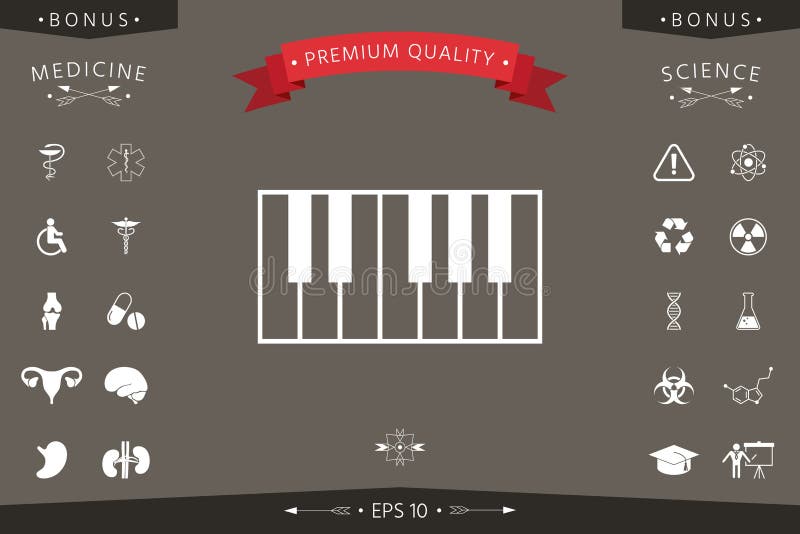 Piano keyboard icon stock vector. Illustration of background - 114466963