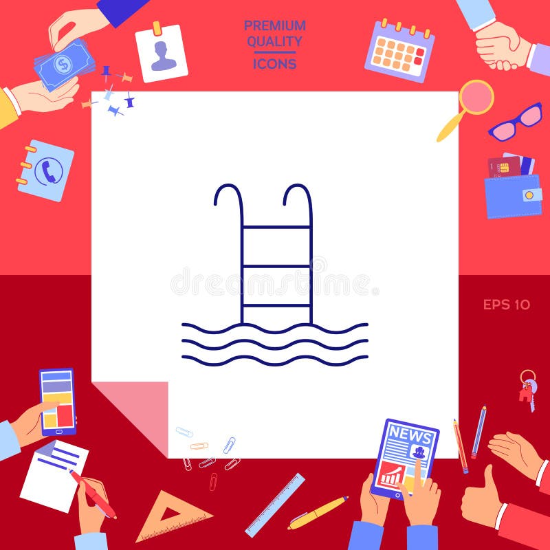 Pool symbol icon stock vector. Illustration of sign - 110871737