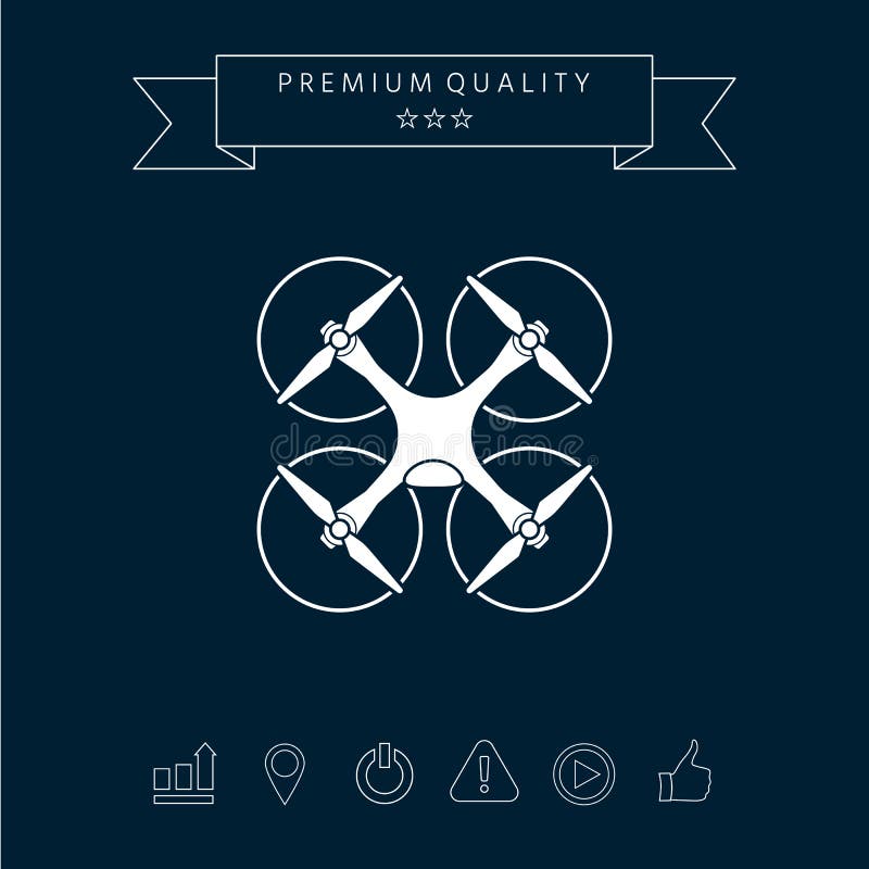 Quadcopter, Flying Drone Icon Stock Vector - Illustration of icon ...