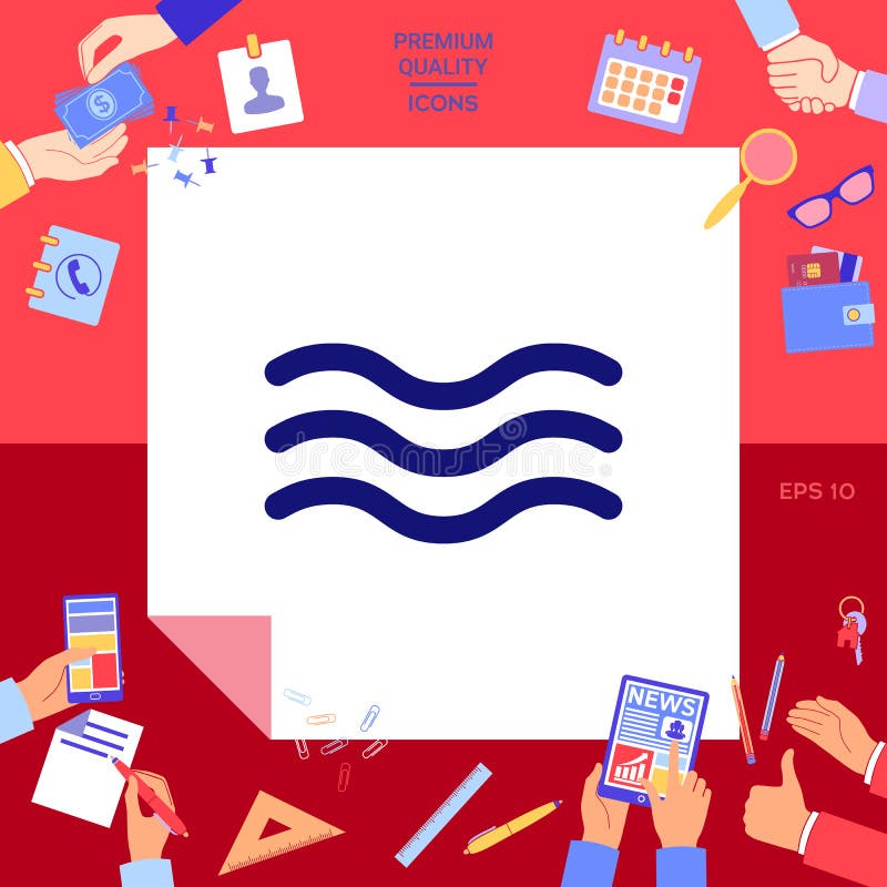 Wave symbol Icon stock vector. Illustration of curve - 111213527