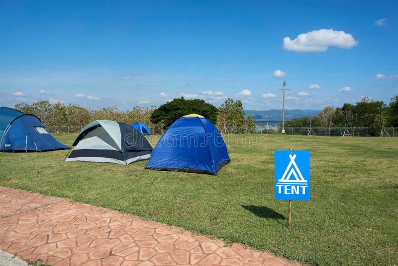 Signs tell the tent point stock image. Image of point - 63312531