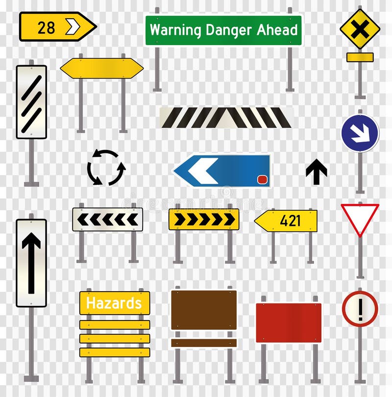 A Set of Traffic Sign Vectors Stock Vector - Illustration of vector ...