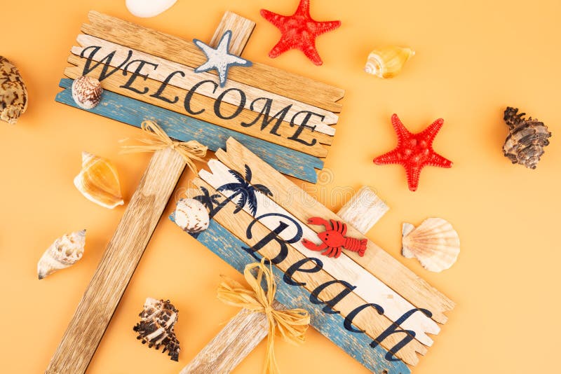 Signs welcome beach stock photo. Image of resort, black - 183311564