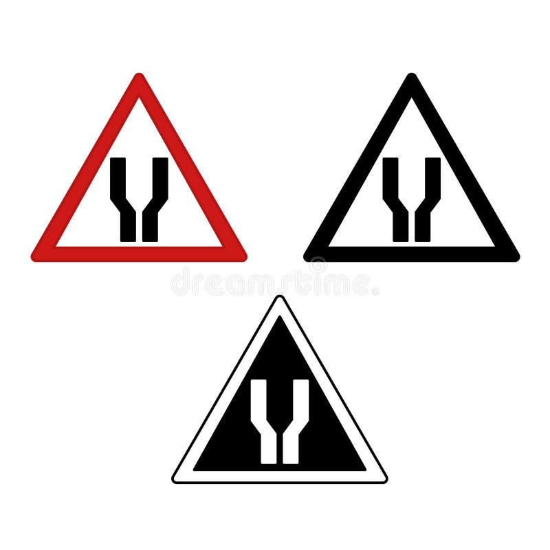 Signs Wider Road. stock vector. Illustration of highway - 332773556