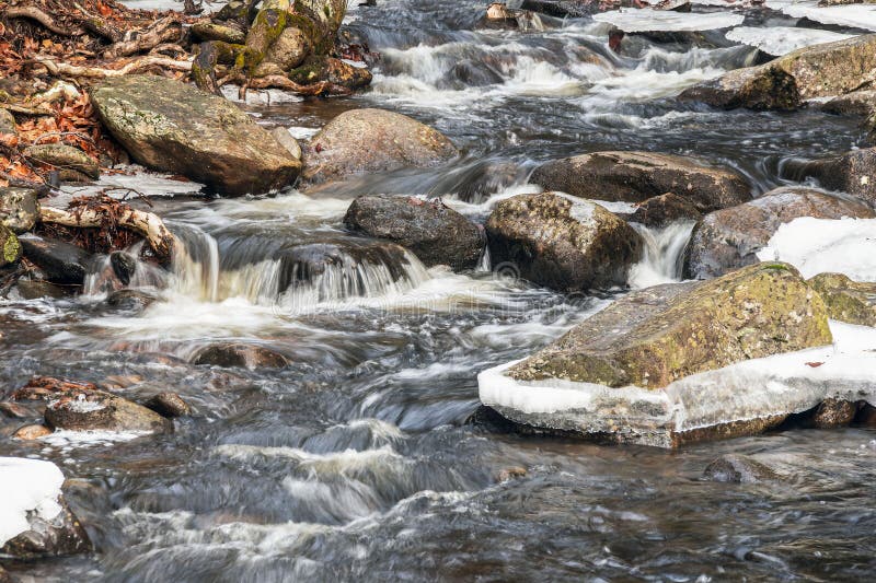 Trap Falls Cascading through the Winter Landscape Stock Photo - Image ...