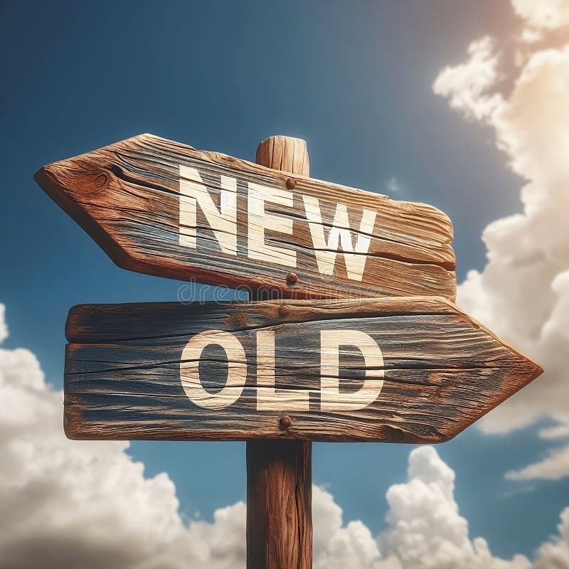 Signs with the Word New and Old Stock Illustration - Illustration of ...