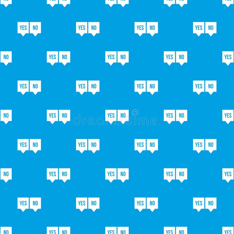 Signs of Yes and No Pattern Seamless Blue Stock Vector - Illustration ...